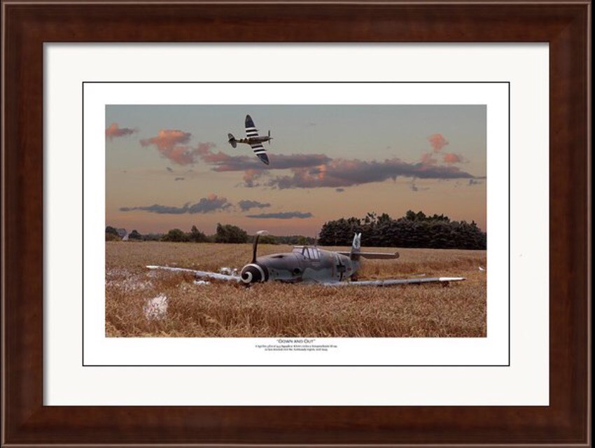 WWII WW2 RAF RAAF Spitfire / Luftwaffe Bf109 Aviation Art Photo Print ...
