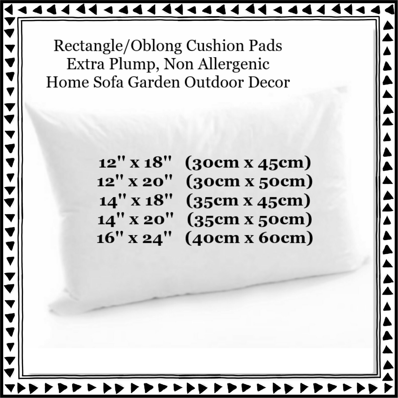 Cushion Pads Oblong Rectangular Hollowfibre Insert Fillers Scatters ...