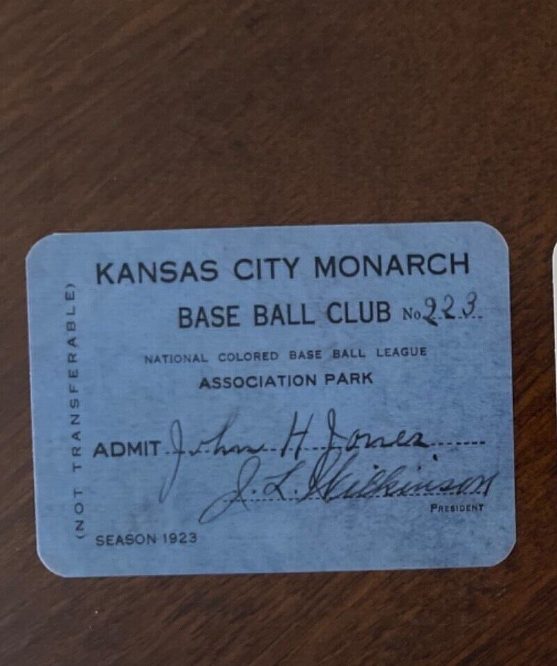 James Leslie JL Wilkinson Signed Ticket KC Monarchs Negro League ...