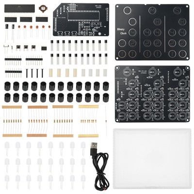 Comprehensive 4-Digit Binary Clock Kit Duo For Hands-On Electronics ...
