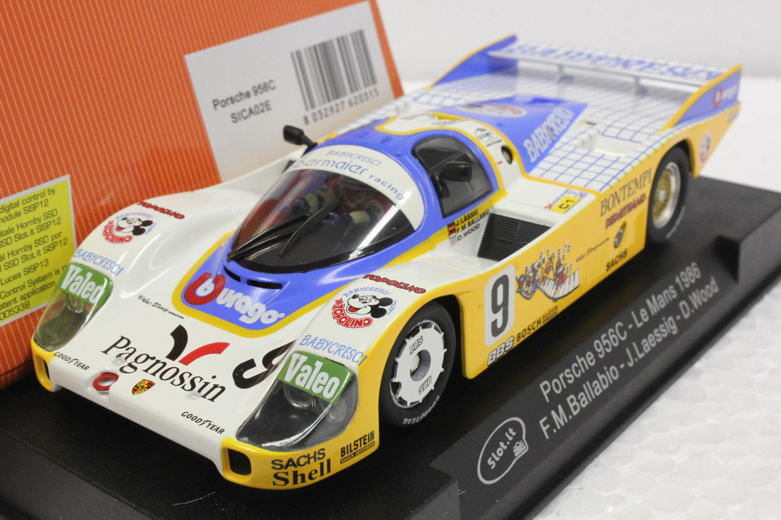 Slot.it SICA02E Porsche 956c Le Mans 1986 Disney Mickey Mouse 1/32 Slot ...