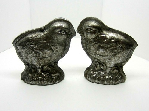 Chick Set Primitive Antique Style Chicken Silver Resin Chocolate Mold ...