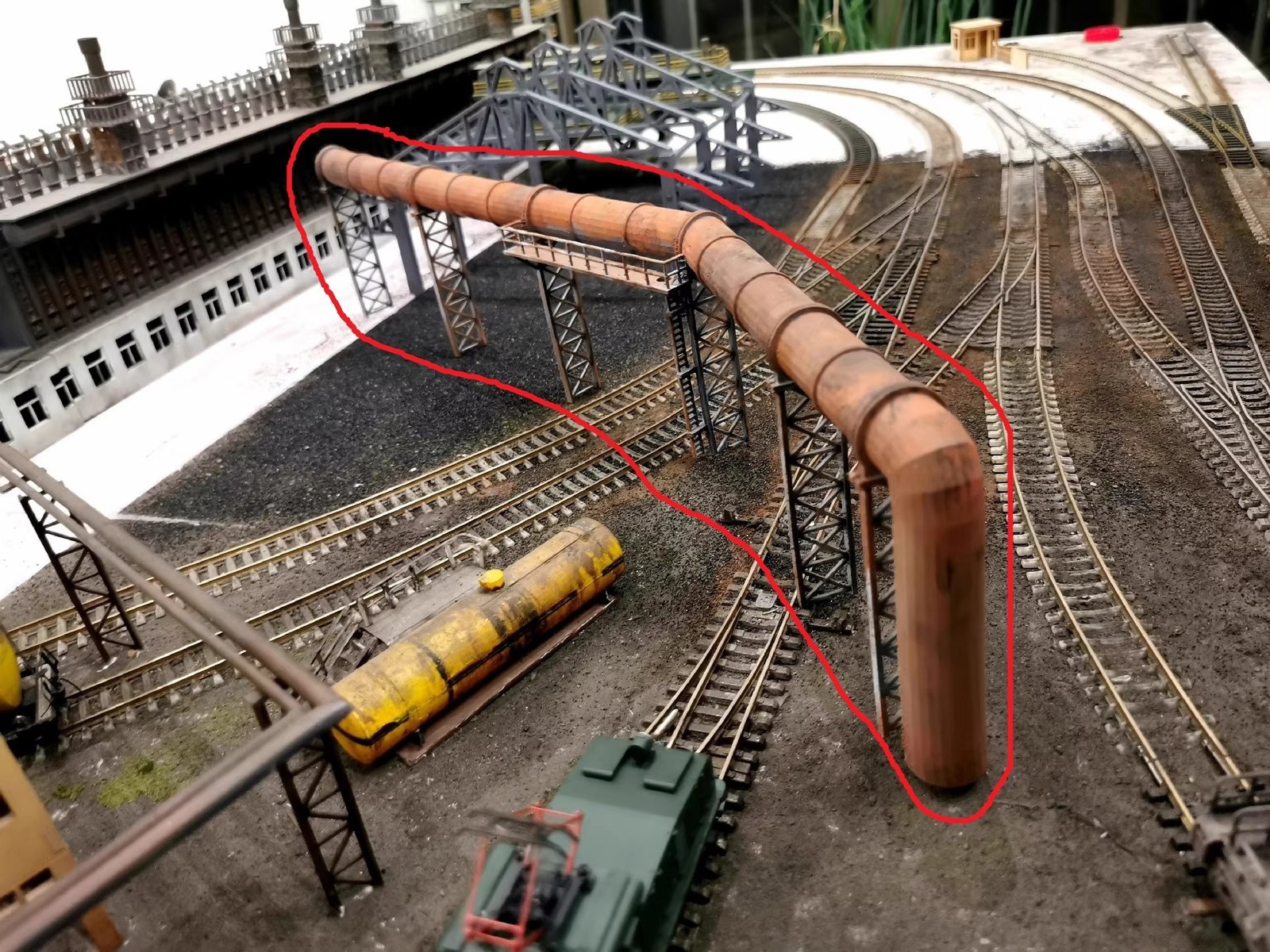 Ho Scale 1/87 Scale Train Scene Model Factory Pipeline Model | eBay