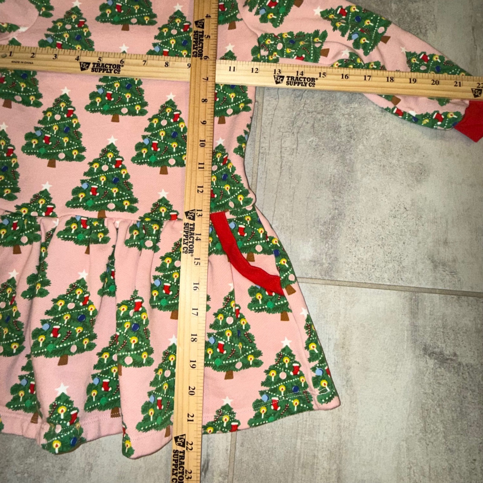 Mini Boden Pink Christmas Tree Dress Girls Size 6-7Y | eBay