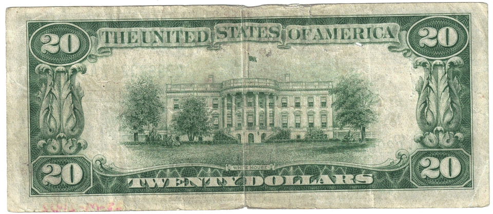 1934A 20$ FRN - Large TWENTY; small portrait - WAJ/HM G29623247A - Rare ...