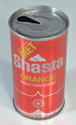Vintage Shasta Sugar Free Diet Orange Soda Pop Can 12oz Straight Steel ...