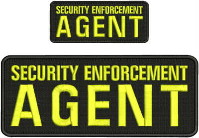 Security Enforcement AGENT embroidery patch 4X10 and 2x5 hook ON BACK ...