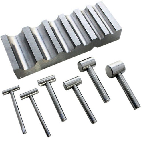 Metal Swage Block U-Channel Forming Dapping Metal Block w/ Hammer ...