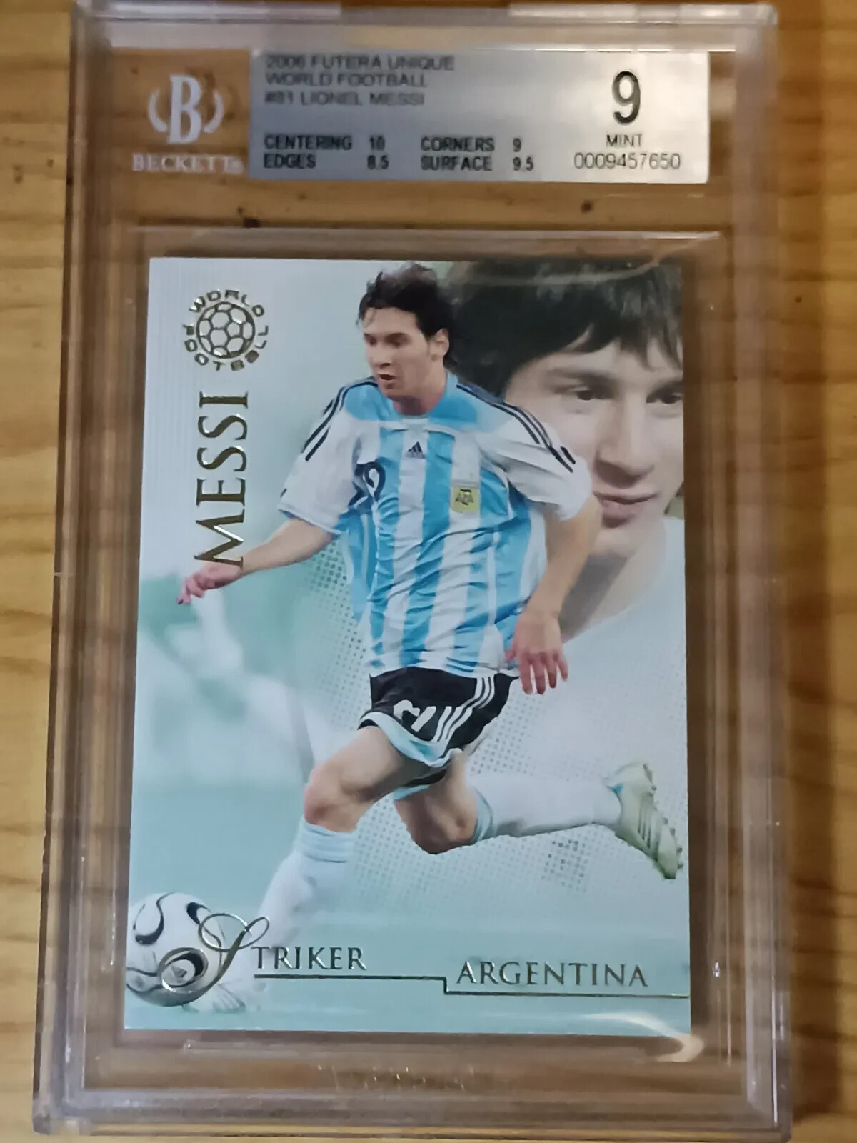 Lionel Messi 2006 Futera Unique World Football #81 BGS 9 Mint First ...