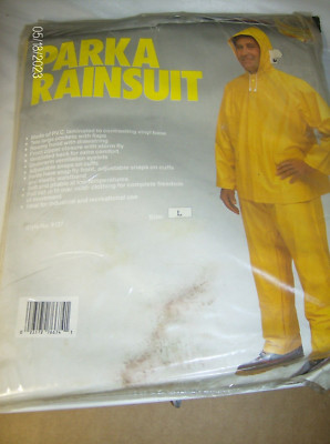 NOS. Men's Weather-Rite, yellow, 2 Piece Parka Rainsuit, Rain Outfit ...