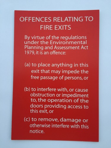 Fire Exit Sign Offences Relating To Fire Exits Environmental Planning ...