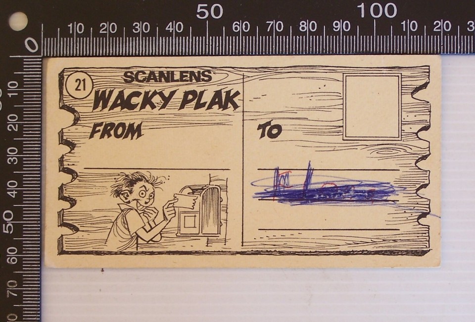 VINTAGE SCANLENS AUSTRALIA WACKY PLAK TO FROM SOUVENIR ADVERTISING ...