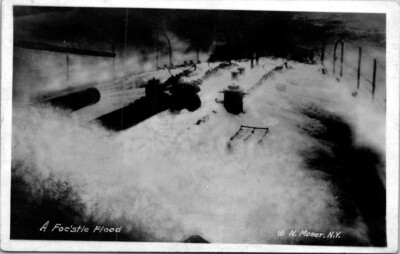 WWI US Navy Ship Fo'castle Deck Flood N. Moser RPPC Real Photo Postcard ...
