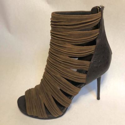 Donald Pliner Marvel Stiletto Peep Toe Pump, Brown Ostrich, Size 7 M US ...