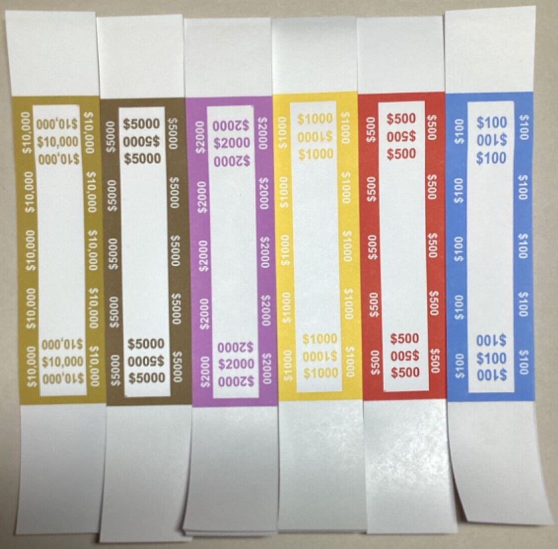 150 Mixed $100 - $10000 Currency Bands Straps Cash Wrappers Self ...