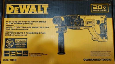 New Dewalt DCH133 20V Cordless Brushless 1 in SDS Concrete Masonry ...