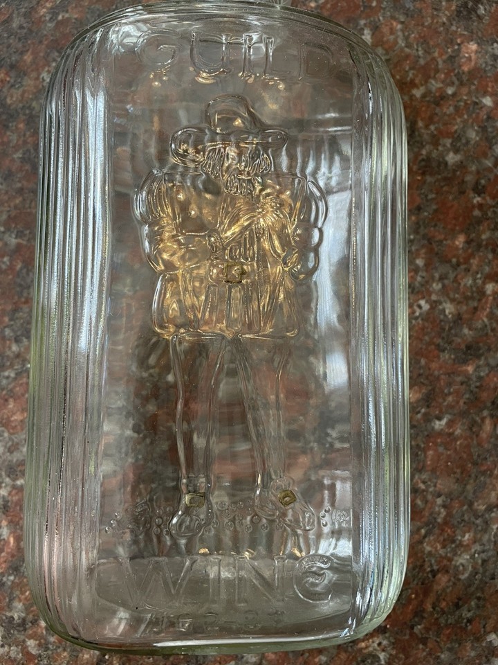 Vintage "Guild Wine" Refrigerator Bottle Half Gallon Clear Glass Coin ...