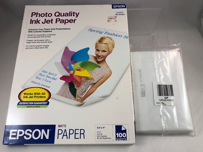 Ink Jet & Photo Paper Lot : HP Glossy 4" x 6" Photo Paper & Epson Ink ...