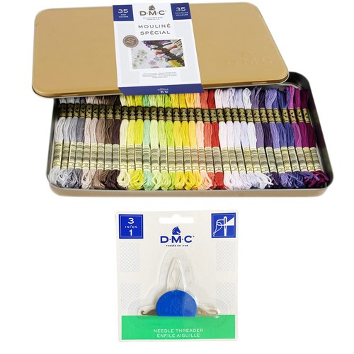 DMC Embroidery Floss Pack,35 Colors Assortment with Collector Tin,DMC ...