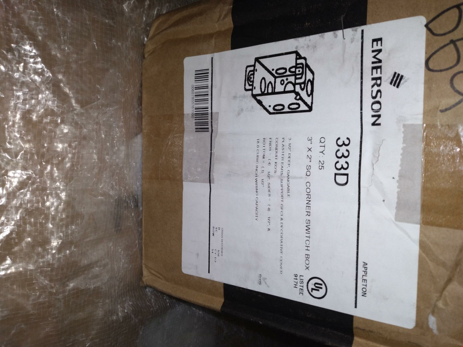 Emerson 333D 3 Inch by 2 Inch Square Corner Switch Boxes for sale ...