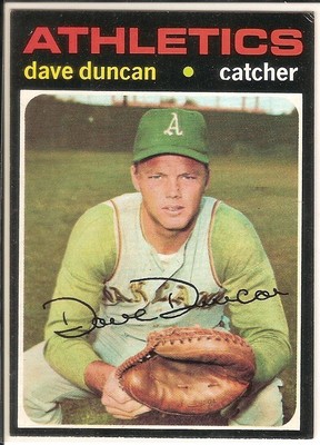 1971 Topps Baseball Card Dave Duncan #178 Oakland Athletics Original ...