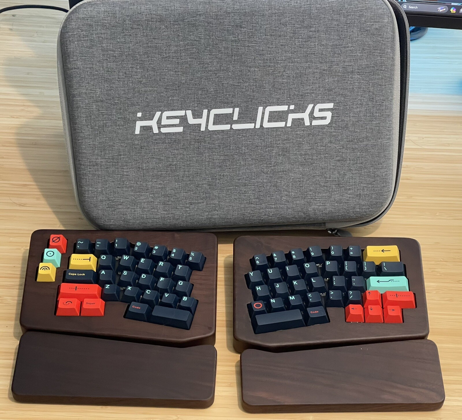 Keyclicks Split Alice QMK Programmable Hardwood Keyboard With ...