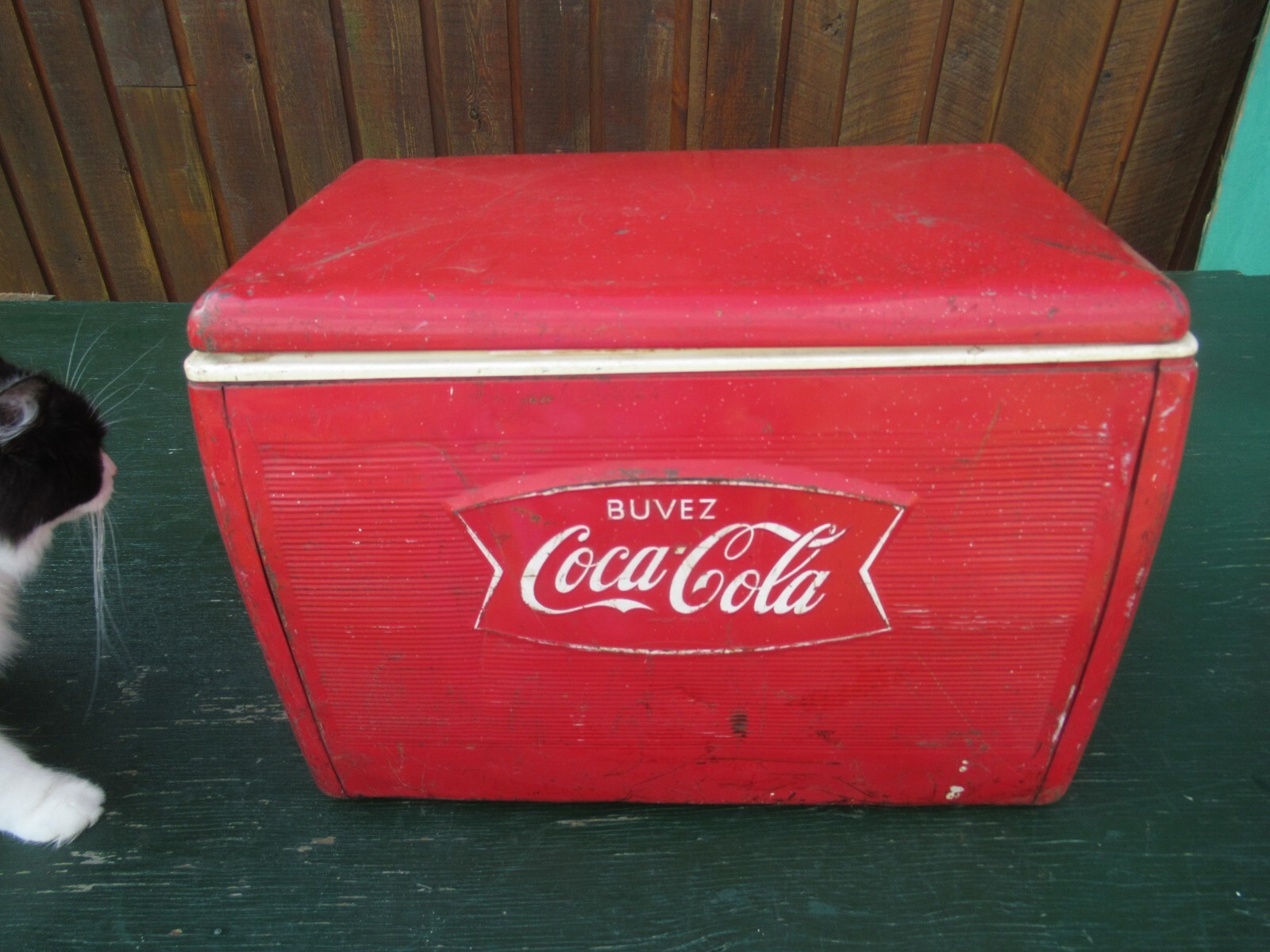 NICE VINTAGE Red COCA COLA Cooler Chest with Lid Drink Soda Great ...