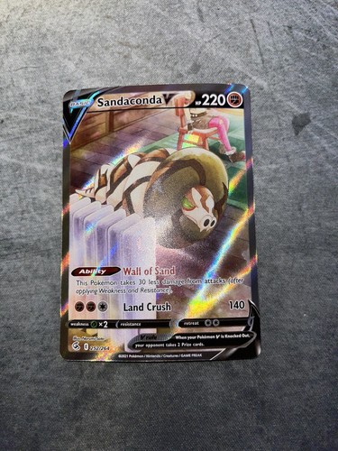 Sandaconda V 252/264 Fusion Strike Full Art Pokemon Card Pack FRESH! | eBay