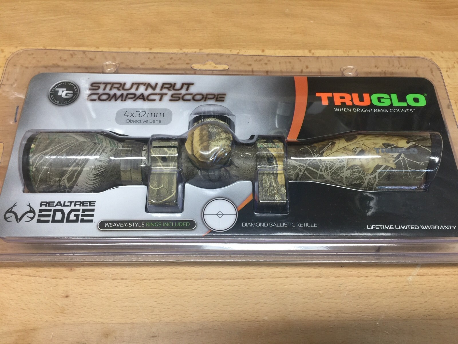 Truglo 4x32 Compact CAMO SHOTGUN-RIMFIRE Scope w/Rings Diamond ...