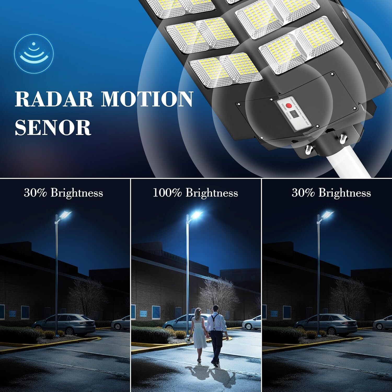 1200000lm LED Solar Street Light Security Flood Lamp Motion Sensor ...