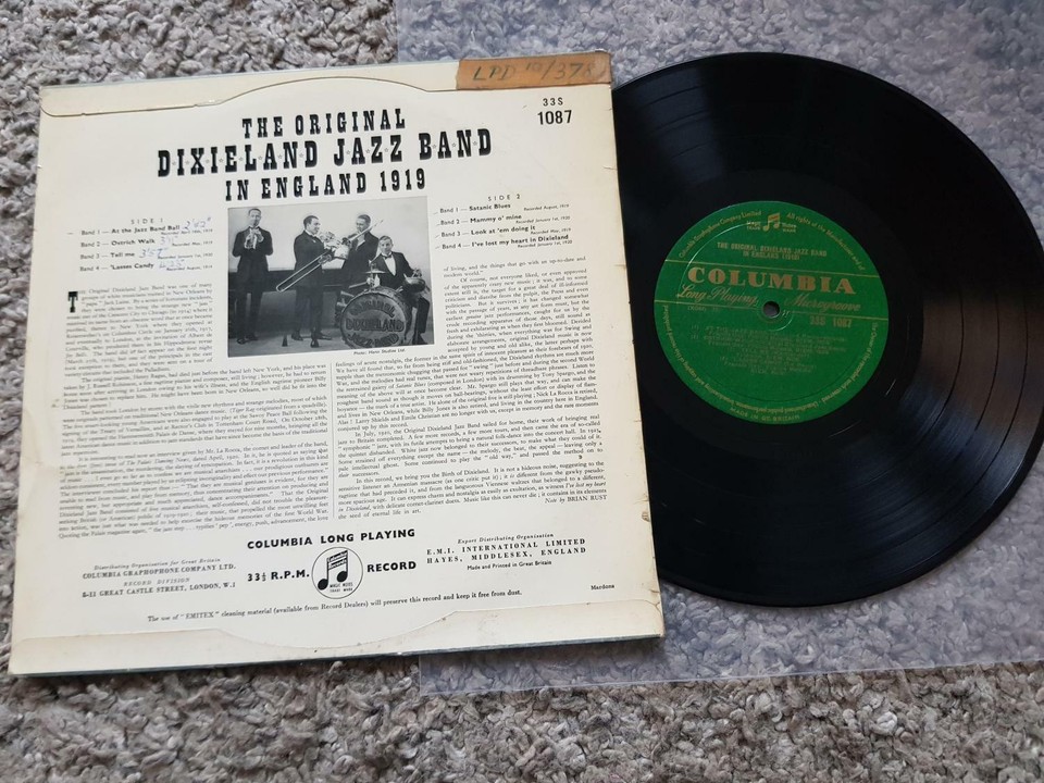 10" Vinyl The Original Dixieland Jazz Band in England 1919 UK LP | eBay
