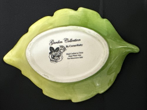 Corner Ruby Garden Collection Violet Flower Tea Cup With Leaf Saucer | eBay