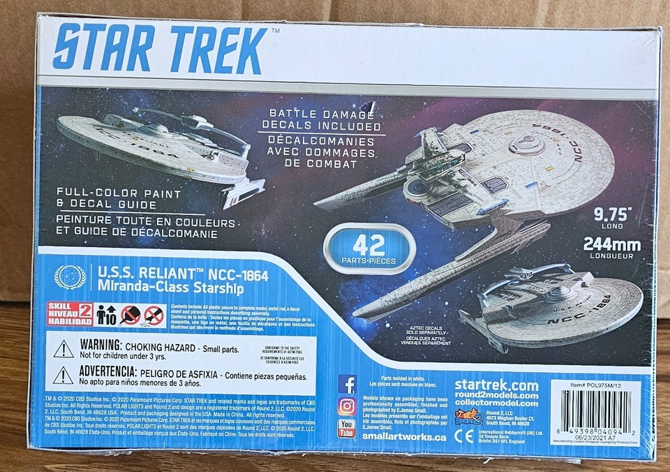 Star Trek - USS Reliant NCC-1864 Plastic Model Kit (Polar Lights) NRFB ...