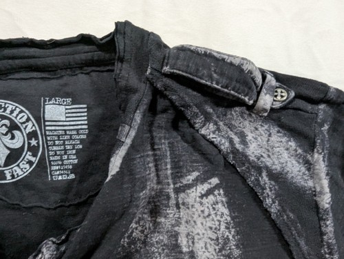 Affliction Live Fast Shirt Mens Large Cross Long Sleeve Thermal Black ...