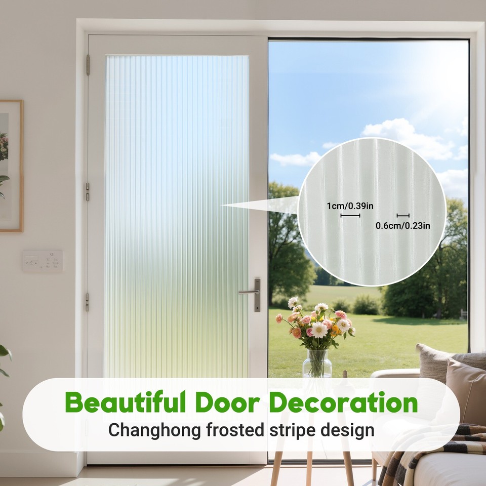 Reeded Glass Film Roll Flutted Ribbed Glass Decorative·Frost Privacy ...