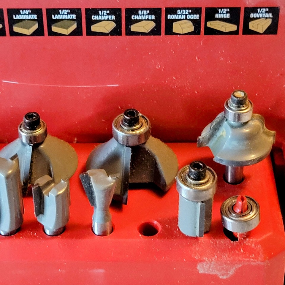 BAUER 15 PIECE Carbide Router Bit Set(most Bits Never Used & Minor Use ...