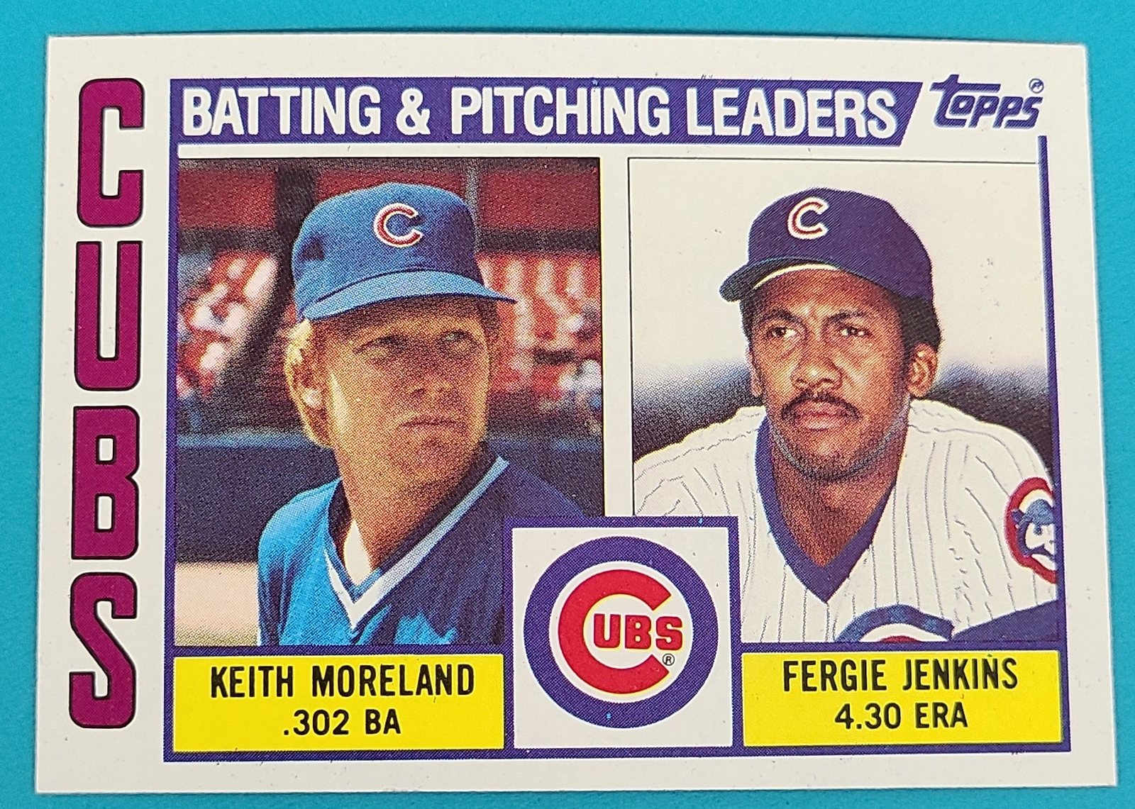 1984 Topps #456 Cubs TL CL Keith Moreland / Fergie Jenkins Baseball ...