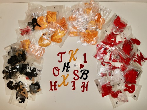 vintage flocked and embroidered old school iton on lettering huge lot ...