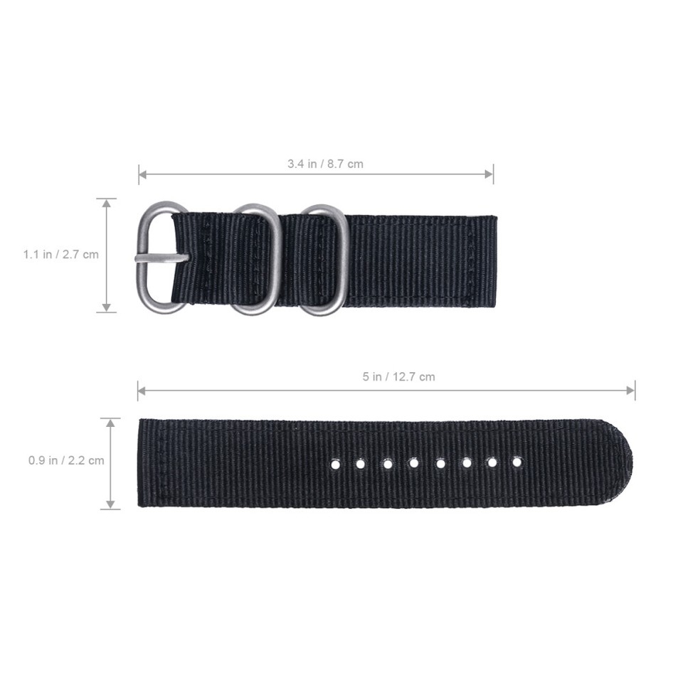 22mm Watch Strap Webbing Durable 2-Joint Nylon Watch Band Wristband for ...