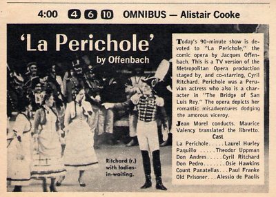 1958 TV AD~LA PERICHOLE OPERA BY JACQUES OFFENBACH~LAUREL HURLEY ...
