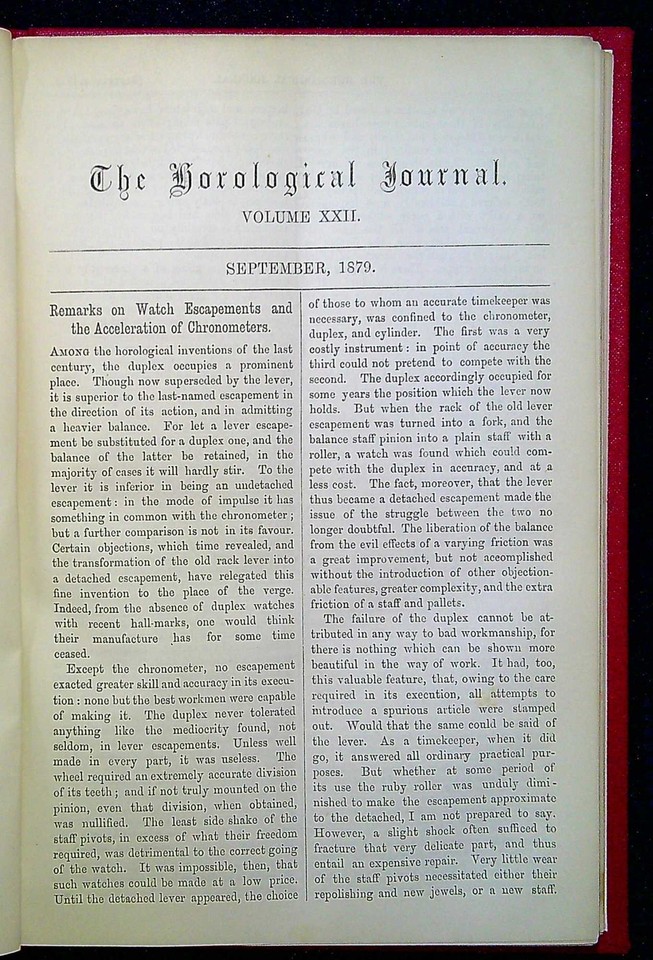 Various Contributors THE HOROLOGICAL JOURNAL, THE SPECIAL ORGAN OF THE ...