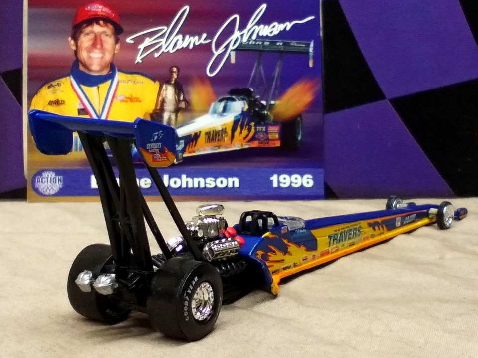 Vintage NHRA Blaine Johnson Travers Tool Co. 1996 Top Fuel Dragster 1: ...
