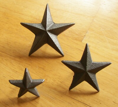 Set of 3 Cast Iron Stars Nails, Rustic Western for Home Decor, Crafts ...