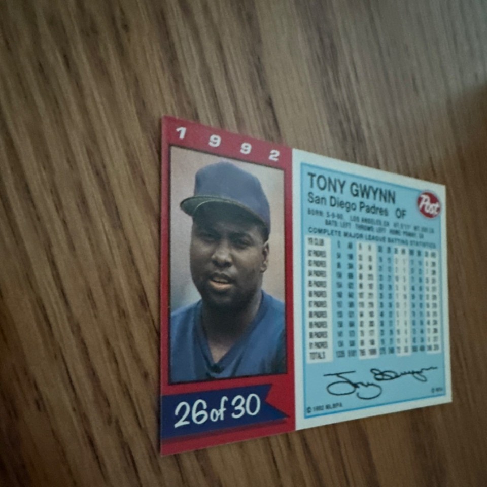 Post 1992 Post Cereal Tony Gwynn #26 of 30 San Diego Padres MLB ...