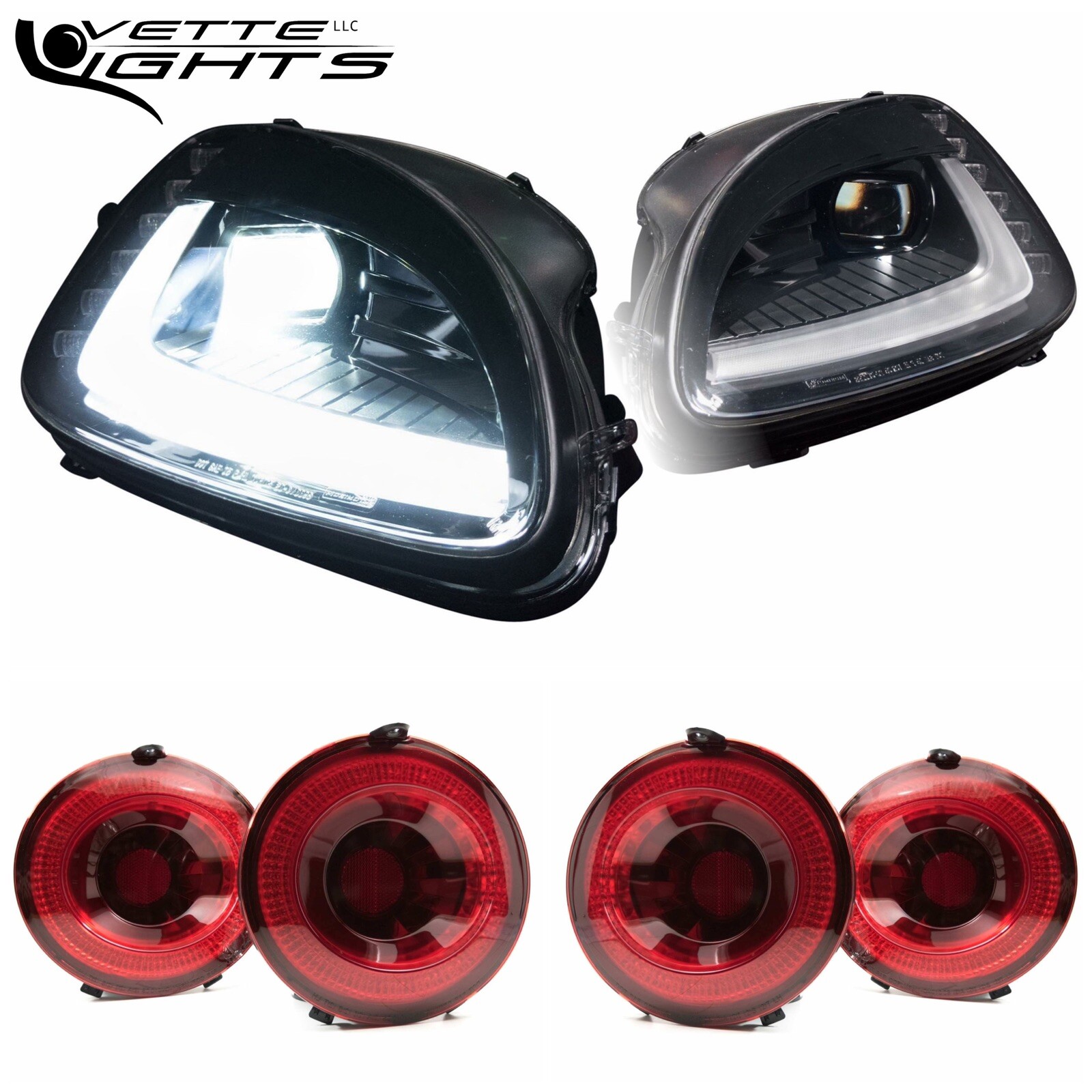 2005-2013 Corvette C6 Morimoto XB LED Combo Kit (Headlights & Red Tail ...