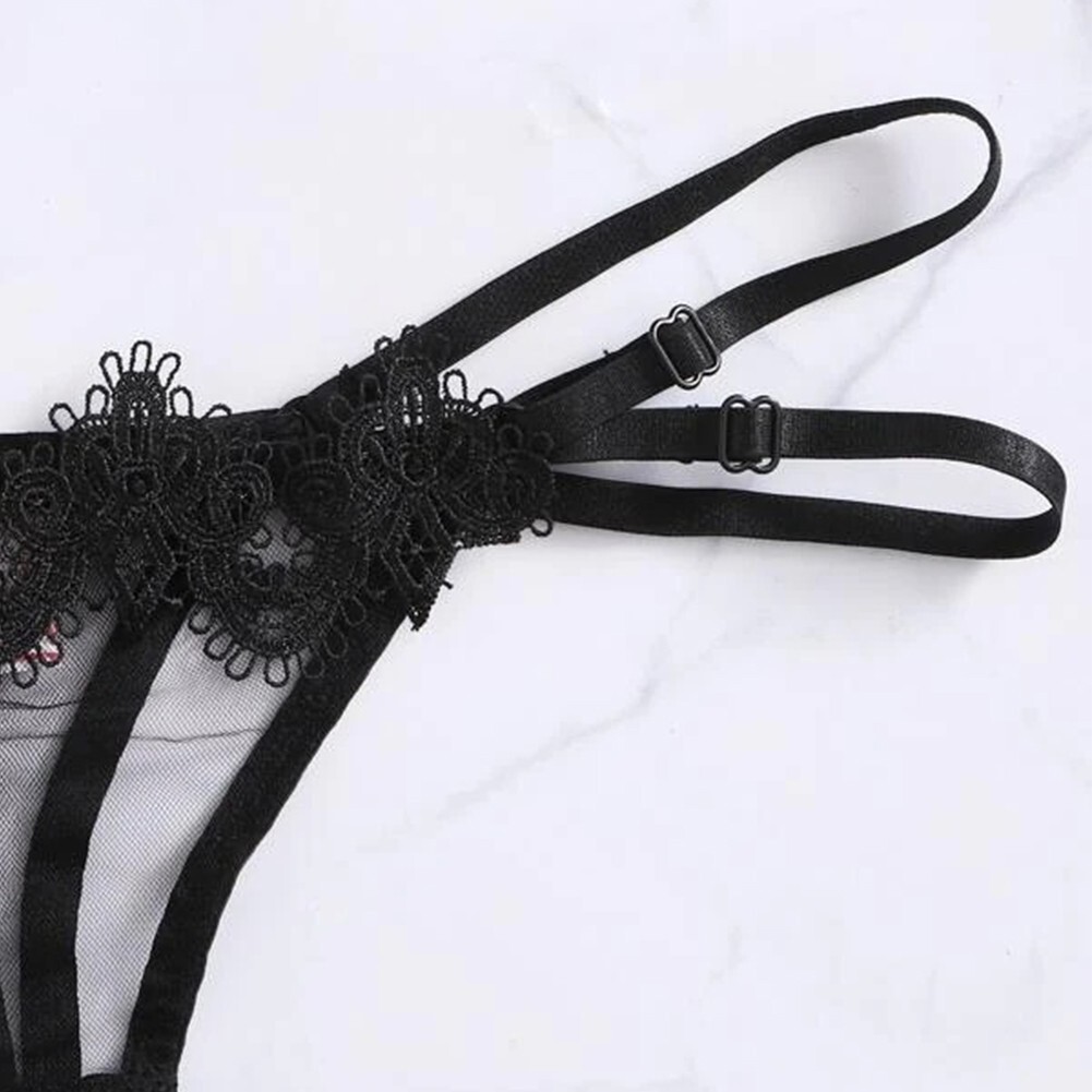 Lingerie Set Lace Sexy Sheer Sleepwear Suit Thong Underwear Bra Erotic ...