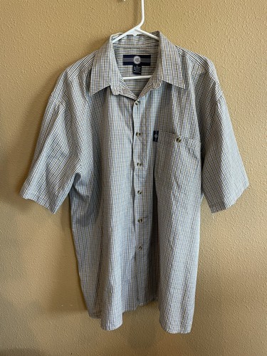BTL // MEN'S LIGHT TAN BUTTON-UP SHIRT SIZE XL POLYESTER-COTTON | eBay