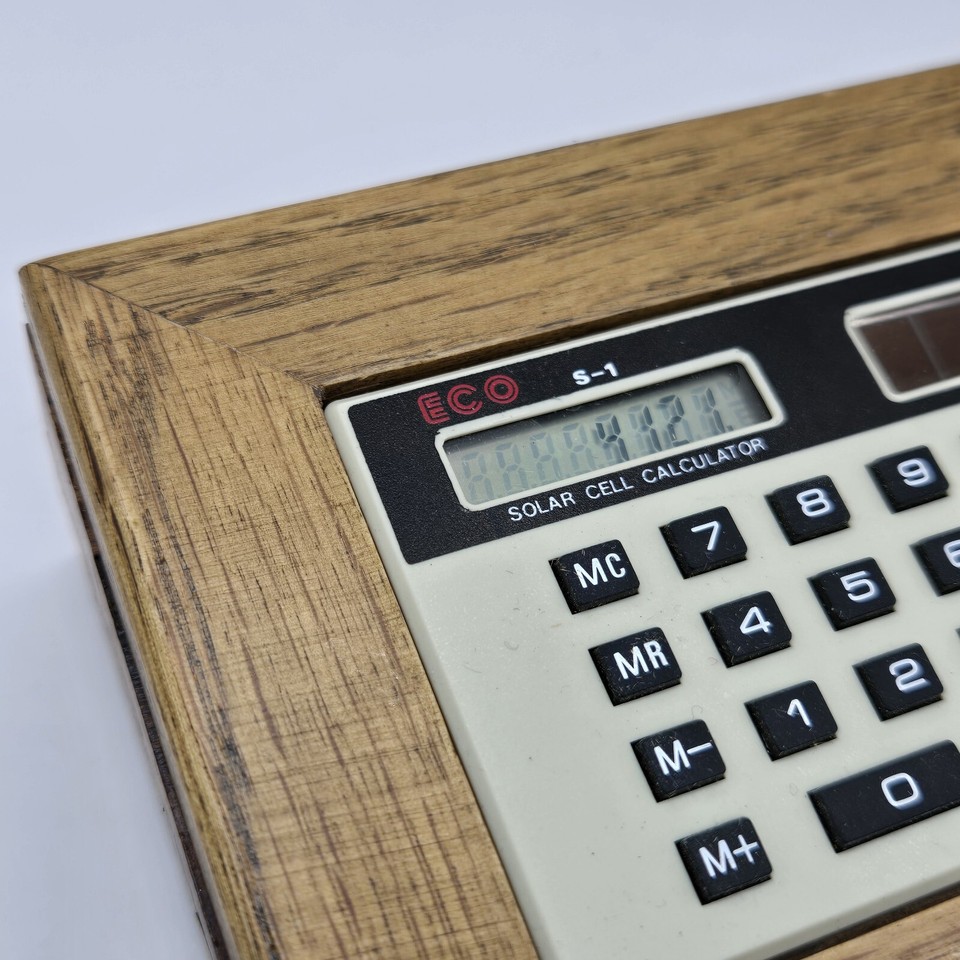 Vintage Eco Solar Calculator D'EMPLOI On Wooden Box With Original ...