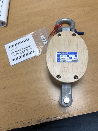 Campbell 7205635 3001K, 6” Single, Regular Wood Shell Block with ...