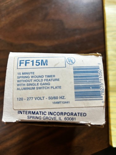 INTERMATIC 15 MINUTE SPRING WOUND TIMER # FF15M | eBay
